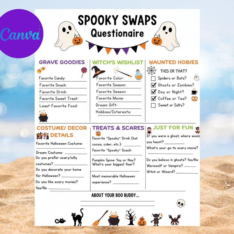 Boo Basket Questionnaire - Etsy