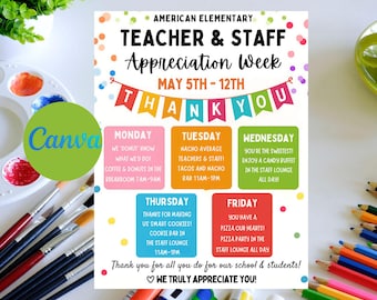 Editable Teacher Appreciation Week Flyer Template | Teacher & Staff ...