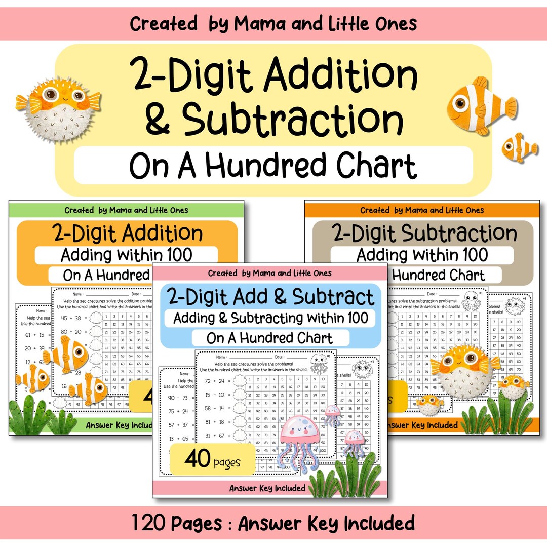 Second Grade Math Worksheets 2 Digit Addition and Subtraction Adding ...