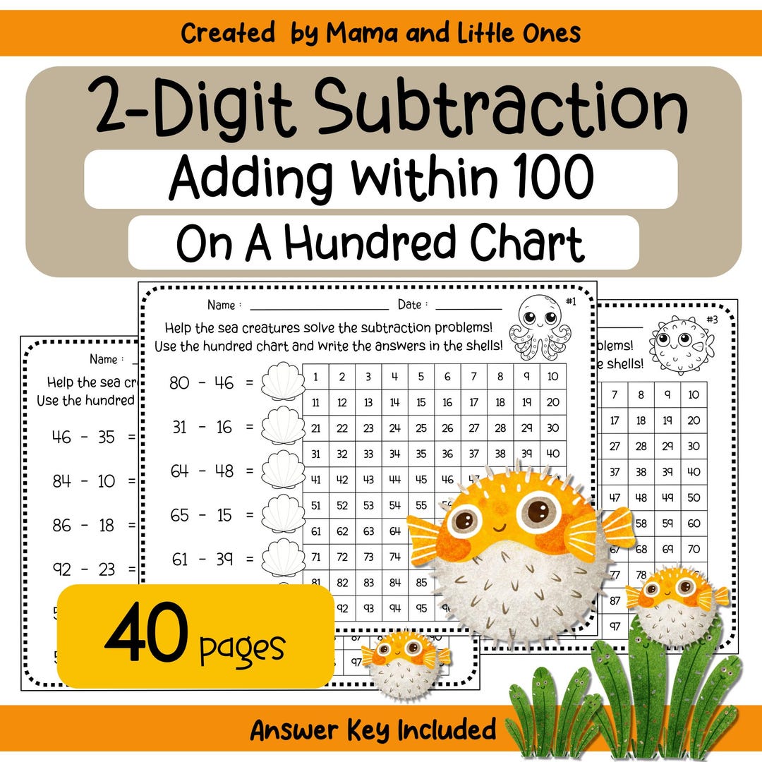 Second Grade Math Worksheets | 2 Digit Subtraction | Subtracting Within ...