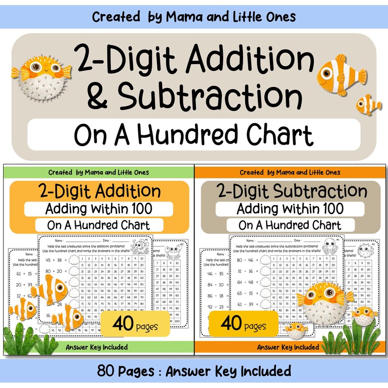 Second Grade Math Worksheets 2 Digit Addition and Subtraction Adding ...