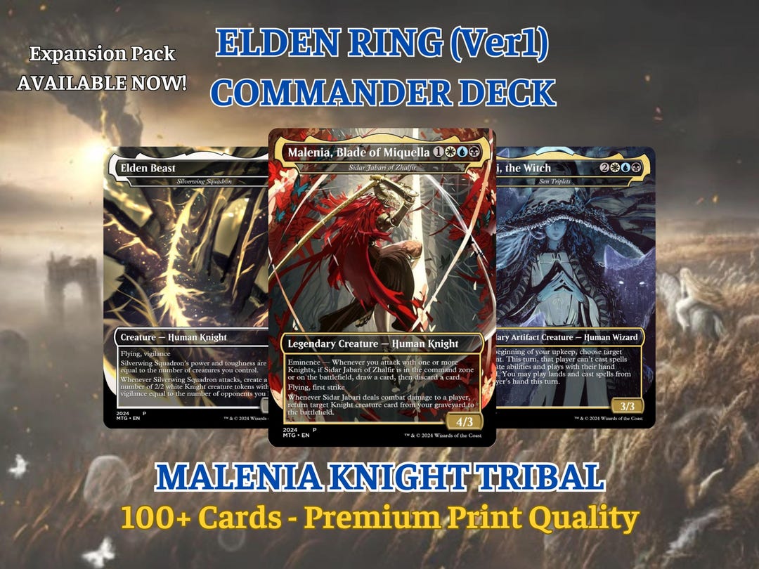 Elden Ring MTG Proxy Commander Deck, Completet Set of 100 Card, Custom Full Art, Elden Ring ...