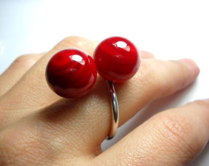 Red Ball Ring - Etsy