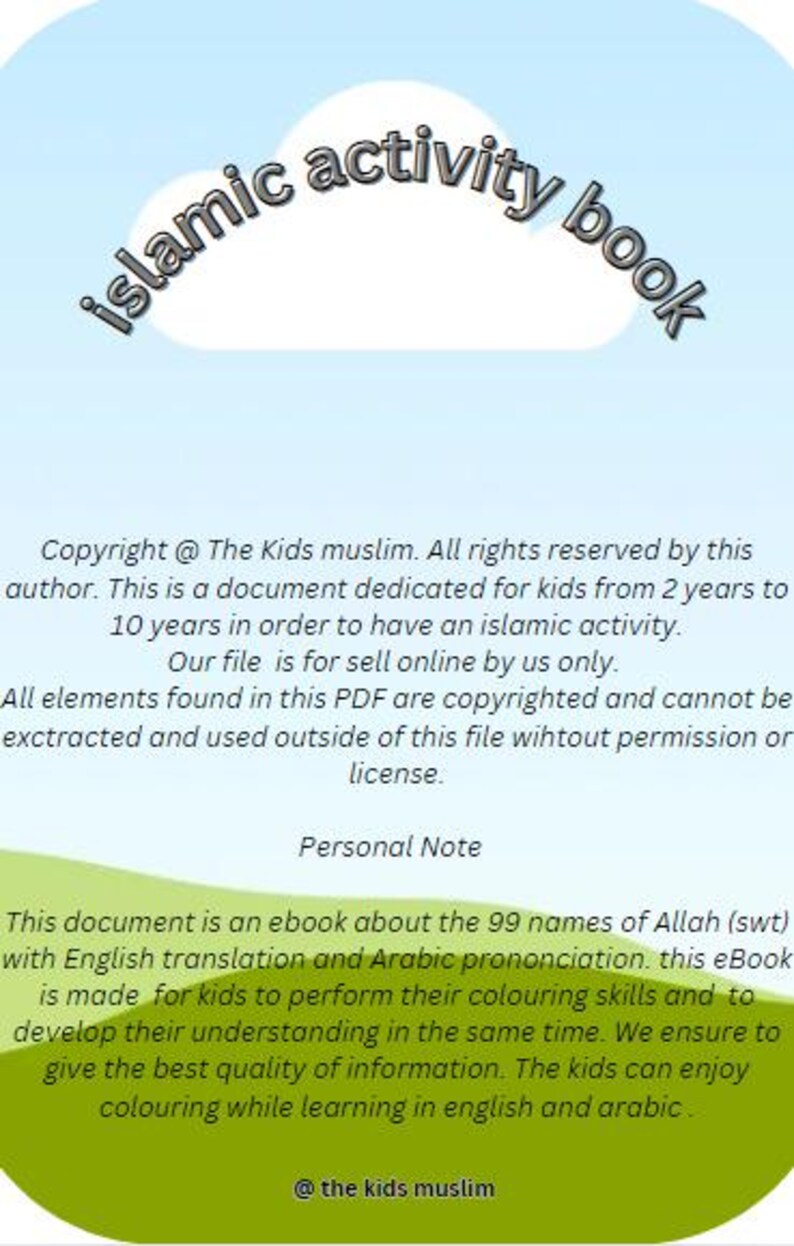99 Names of Allah (swt) Colouring Ebook 119 Pages - Etsy