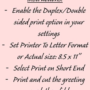 Printable Double-sided Valentine's Day Card- Valentine Greeting Card ...