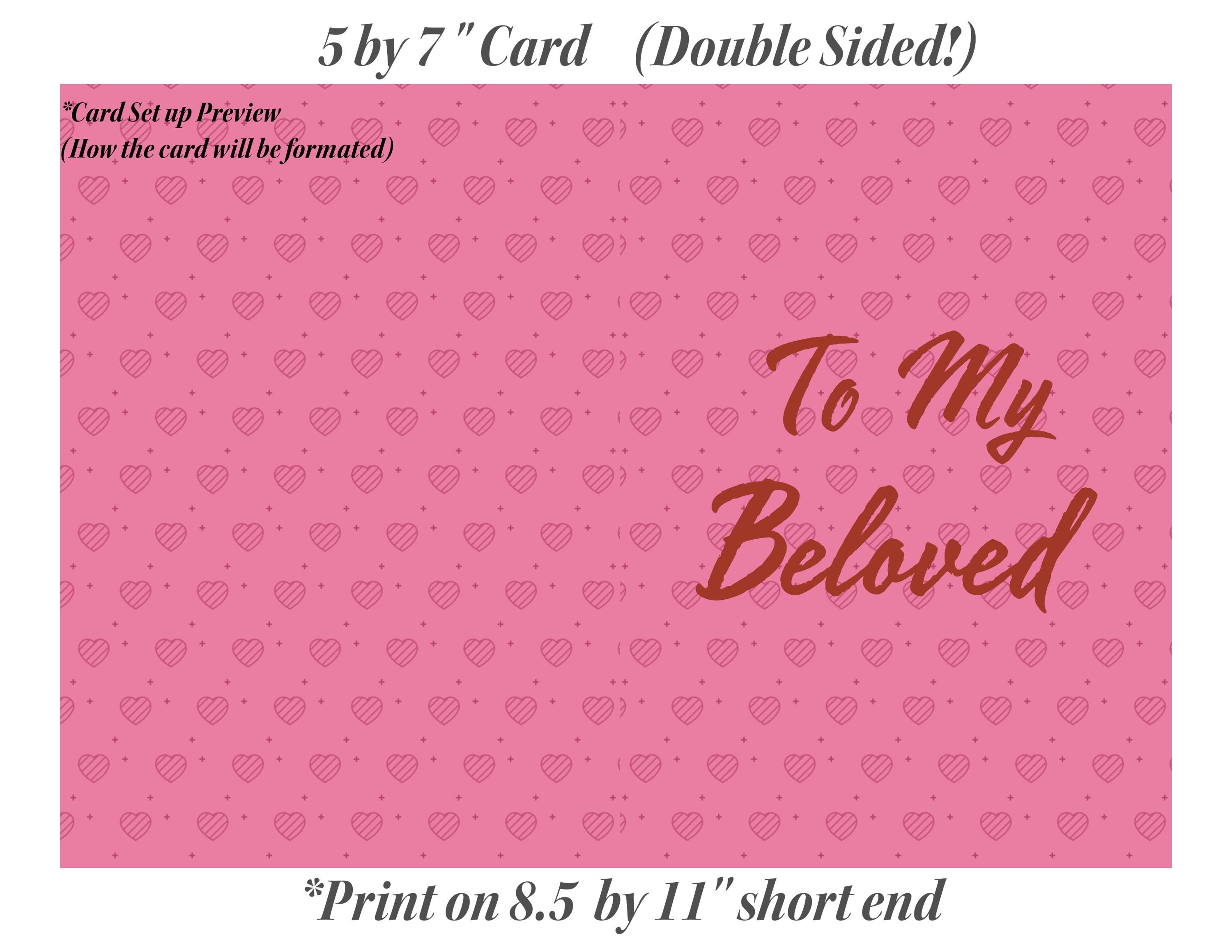 Printable Double-sided Valentine's Day Card- Valentine Greeting Card ...