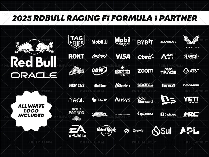 2025 F1 Redbull Racing Logo Sponsor Partners SVG PDF EPS Ai Editable ...