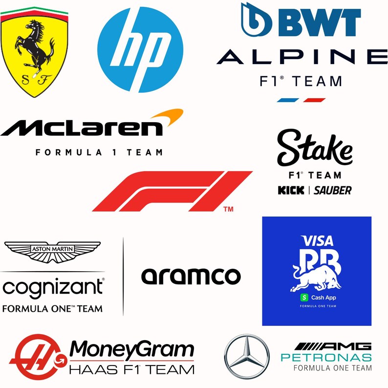 2025 F1 Team Logo, Racing Logo, F1 Driver Logo, Formula 1 Ai SVG PDF ...