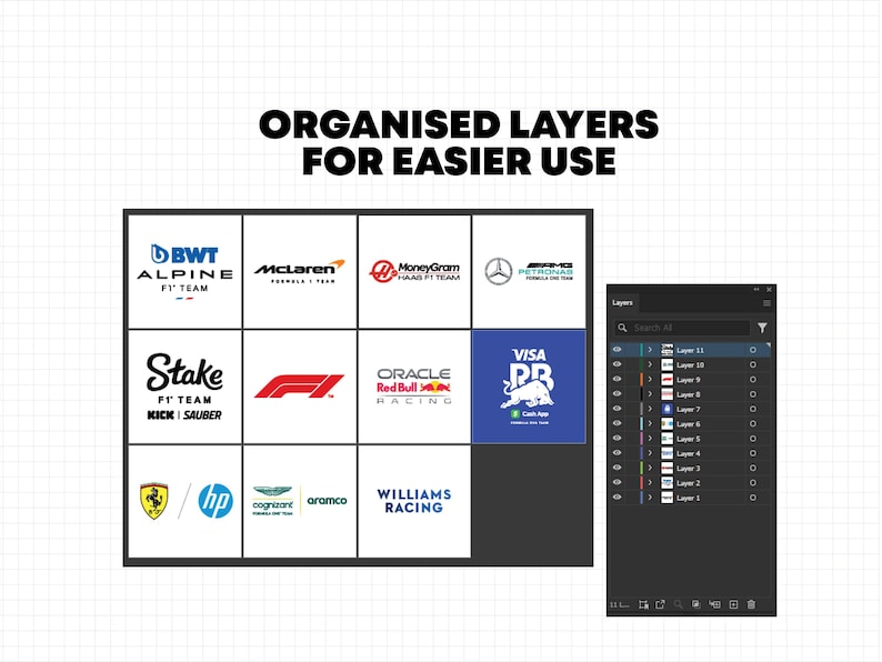 2025 F1 Team Logo, Racing Logo, F1 Driver Logo, Formula 1 Ai SVG PDF ...