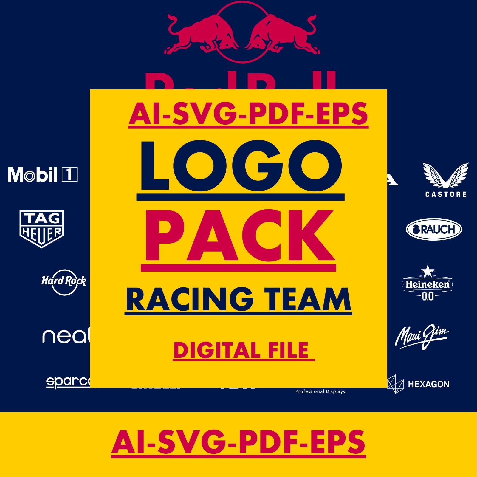 2025 F1 Redbull Racing Logo Sponsor Partners SVG PDF EPS Ai Editable ...