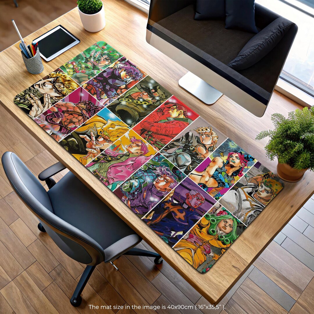 Jojo’s Bizarre Adventure Mouse Pad, Anime Desk Mat, Jojo Characters XXL ...