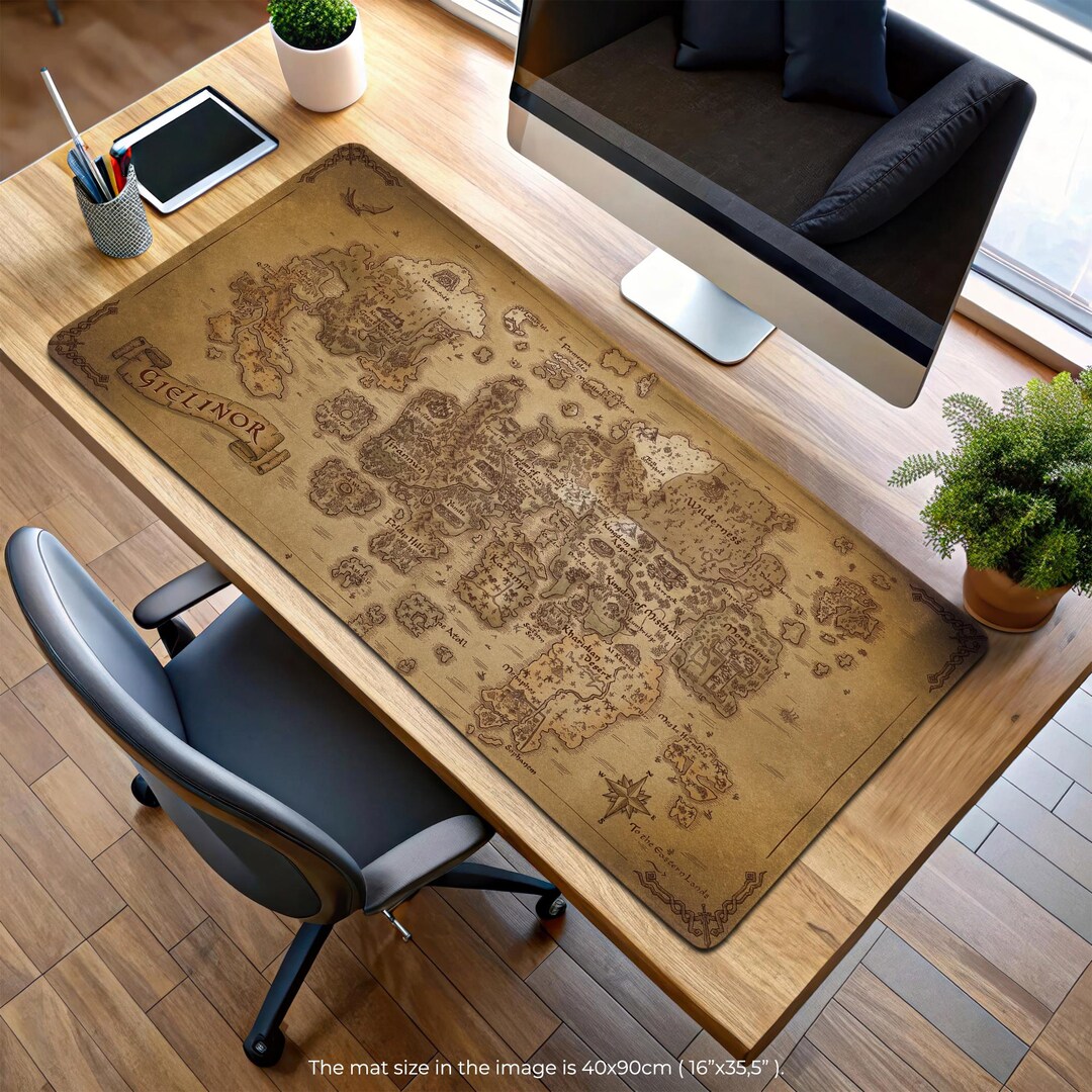Gielinor Map Gaming Mouse Pad, Runescape Desk Mat, Fantasy Map XXL Desk ...