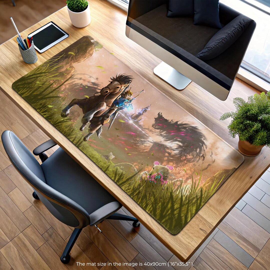Breath of the Wild Gaming Mouse Pad, Zelda Desk Mat, Link and Epona ...