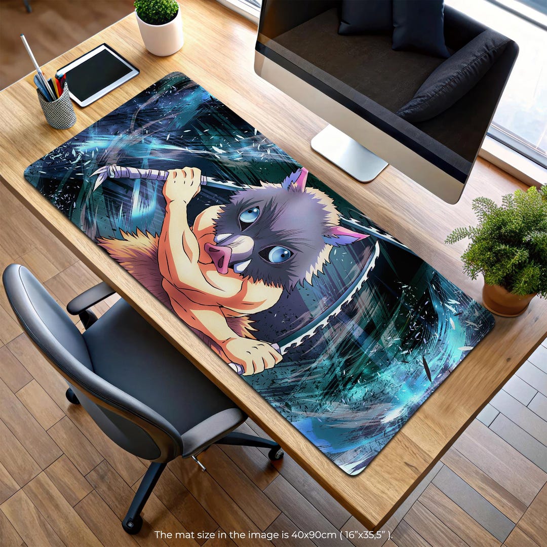 Demon Slayer Inosuke Gaming Mouse Pad, Beast Mode Anime Desk Mat ...