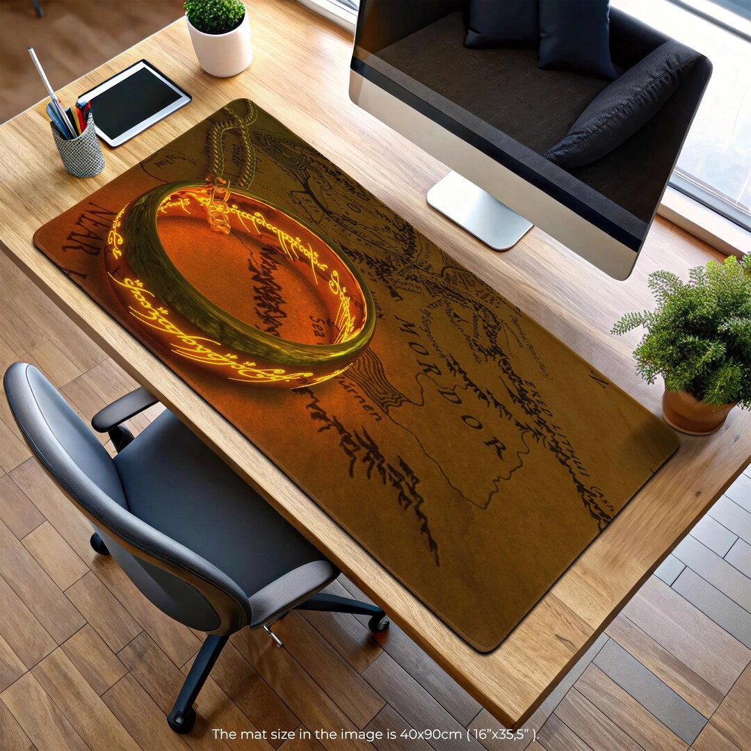 Lord of the Rings Middle-earth Map Mouse Pad - One Ring Gaming Desk Mat ...