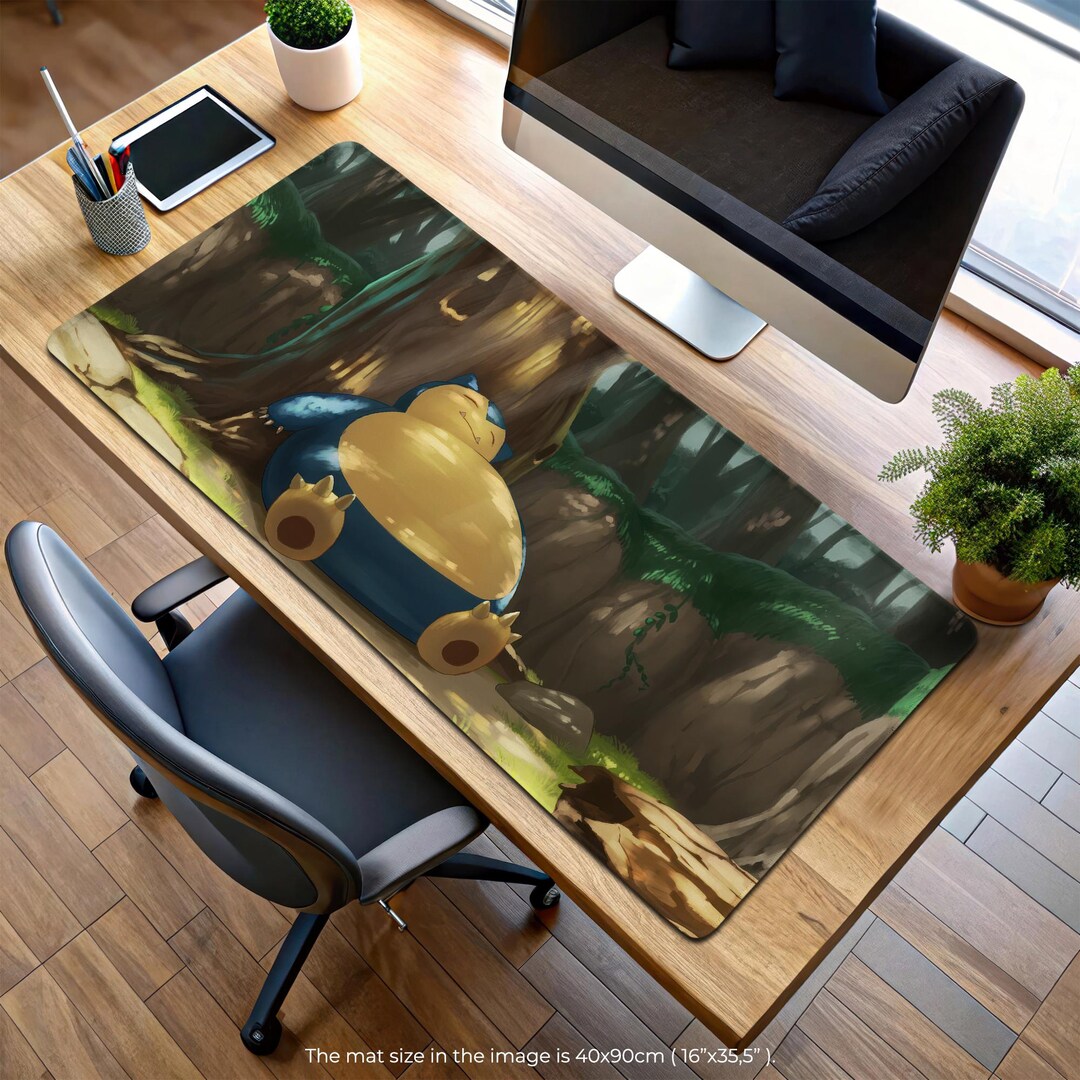Snorlax Gaming Mouse Pad, Sleeping Pokémon Desk Mat, Relaxing Anime ...