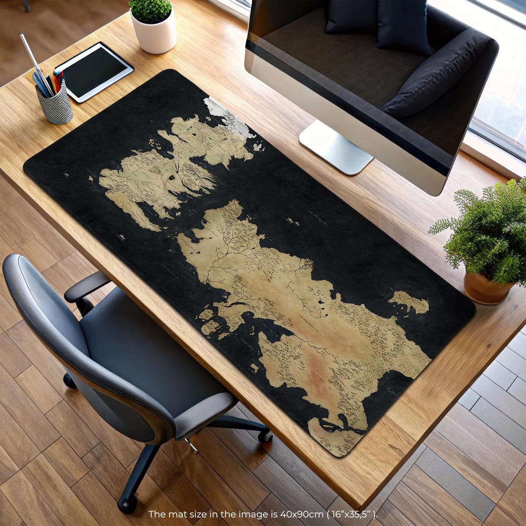 Game of Thrones Westeros Map Mouse Pad, GOT Desk Mat, Fantasy World Map ...