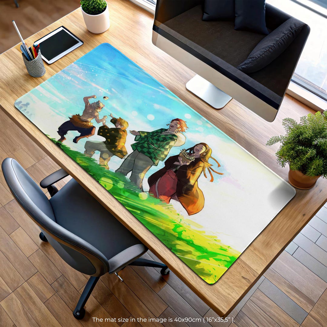 Demon Slayer Field Scene Mouse Pad, Tanjiro & Nezuko Desk Mat, Zenitsu ...