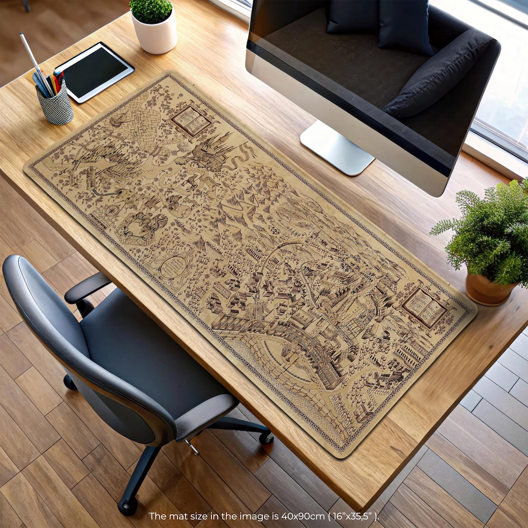 Hogwarts Map Mouse Pad, Marauder's Map Desk Mat, Wizarding World Gaming ...