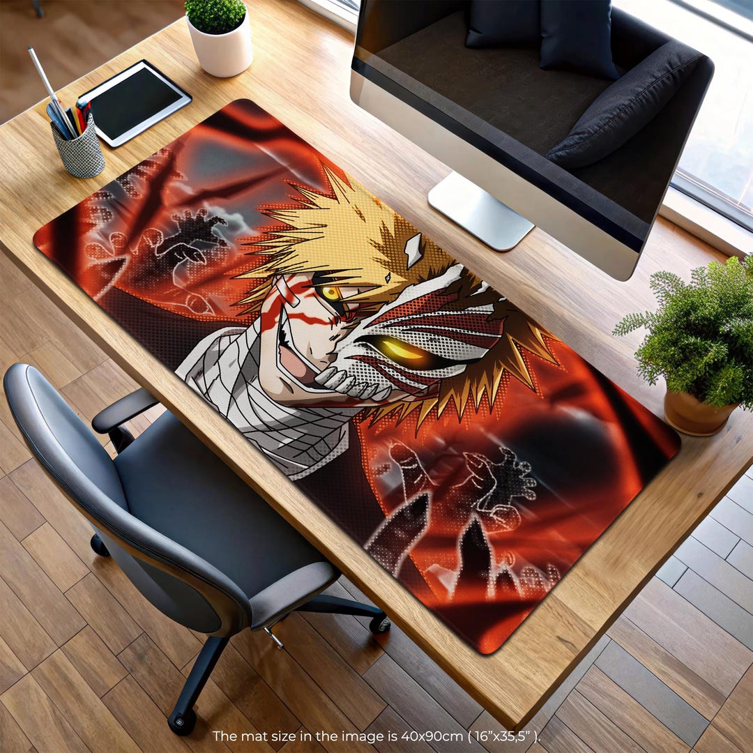 Bleach Ichigo Hollow Form Gaming Desk Mat, Anime Mouse Pad With Intense ...