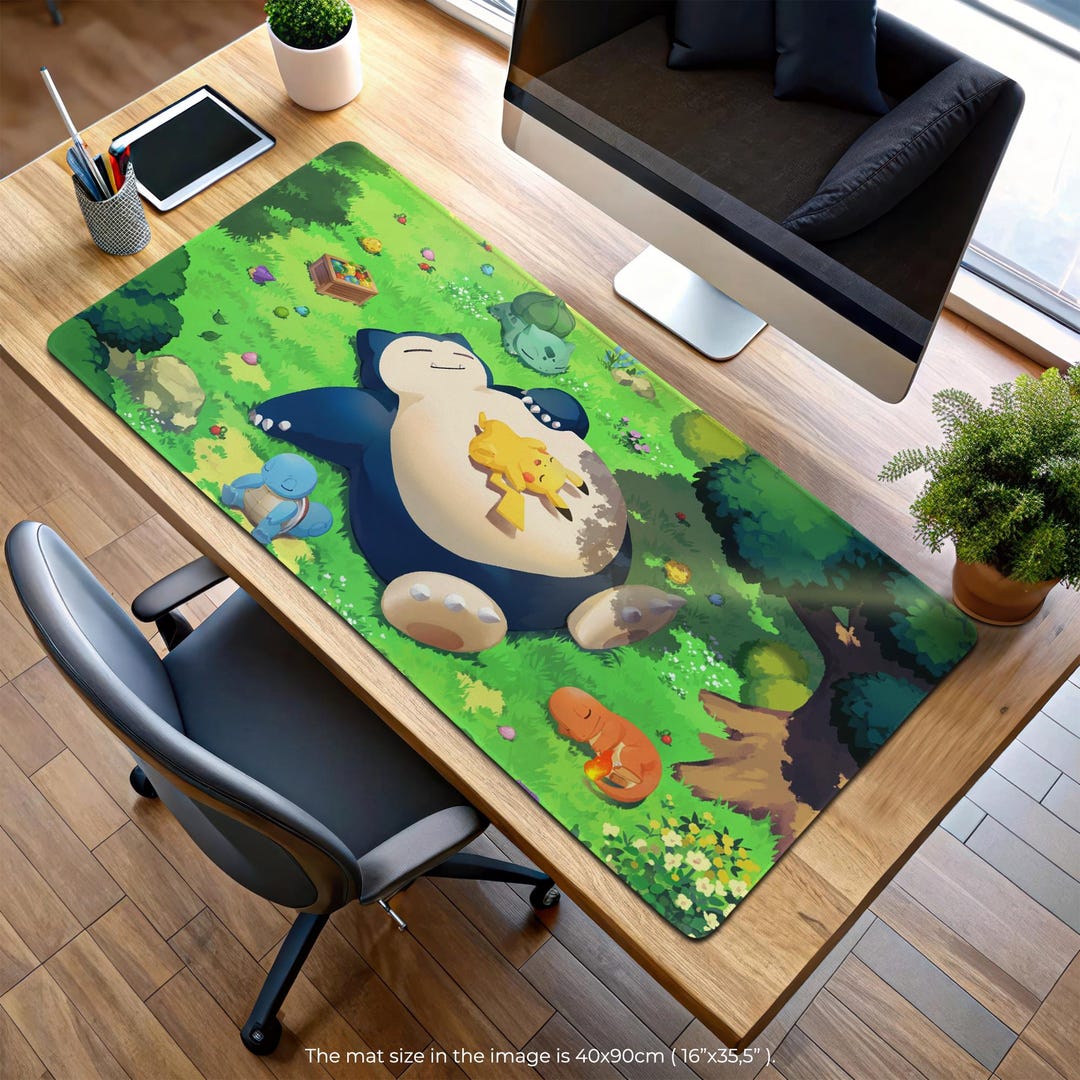 Snorlax and Friends Gaming Mouse Pad, Relaxing Pokémon Desk Mat, Cute ...