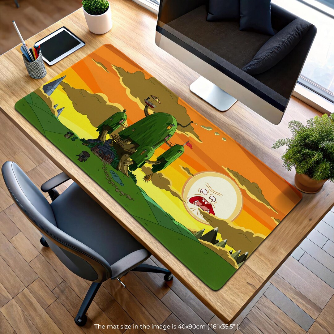 Adventure Time Treehouse Mouse Pad, Cartoon Fantasy Desk Mat, Sunset ...