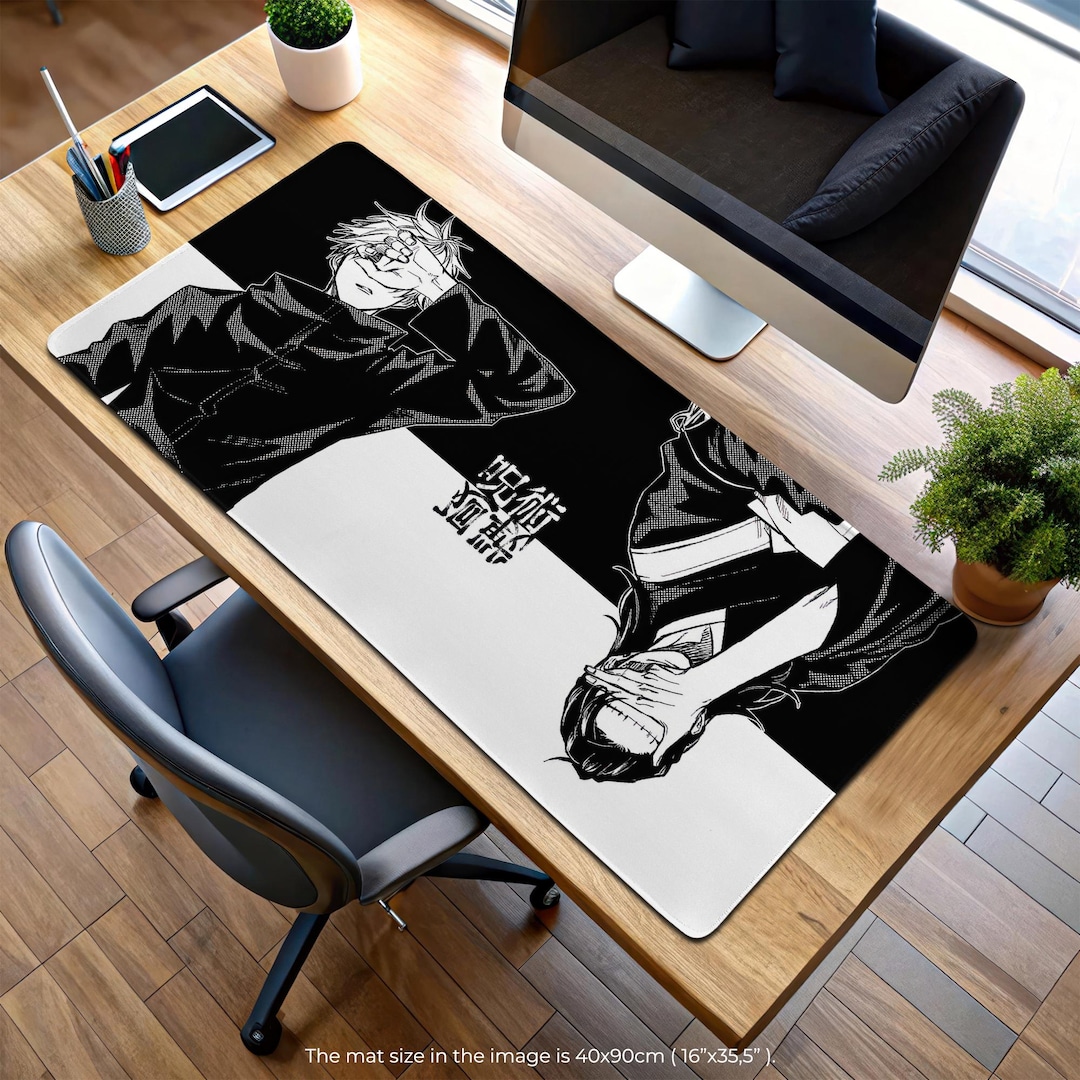 Jujutsu Kaisen Gojo & Geto Gaming Mouse Pad, Black and White Anime Desk ...