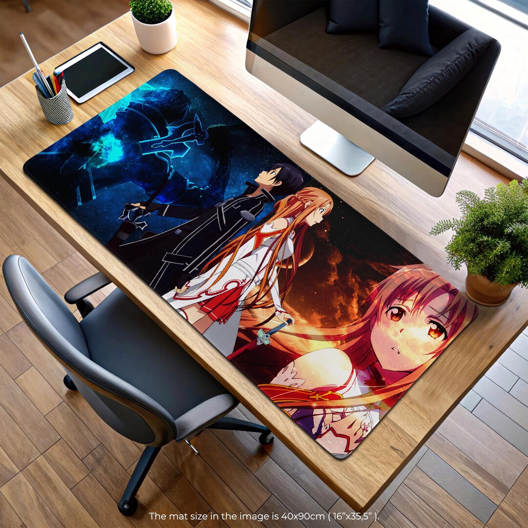 Sword Art Online Kirito and Asuna Mouse Pad, SAO Desk Mat, Gaming Pad ...