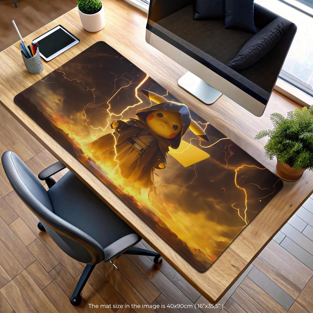 Pikachu Jedi Gaming Mouse Pad, Star Wars Pokemon Desk Mat, Lightning ...