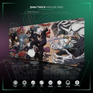 Jujutsu Kaisen Battle Scene Gaming Desk Mat, Anime Mouse Pad With Gojo ...