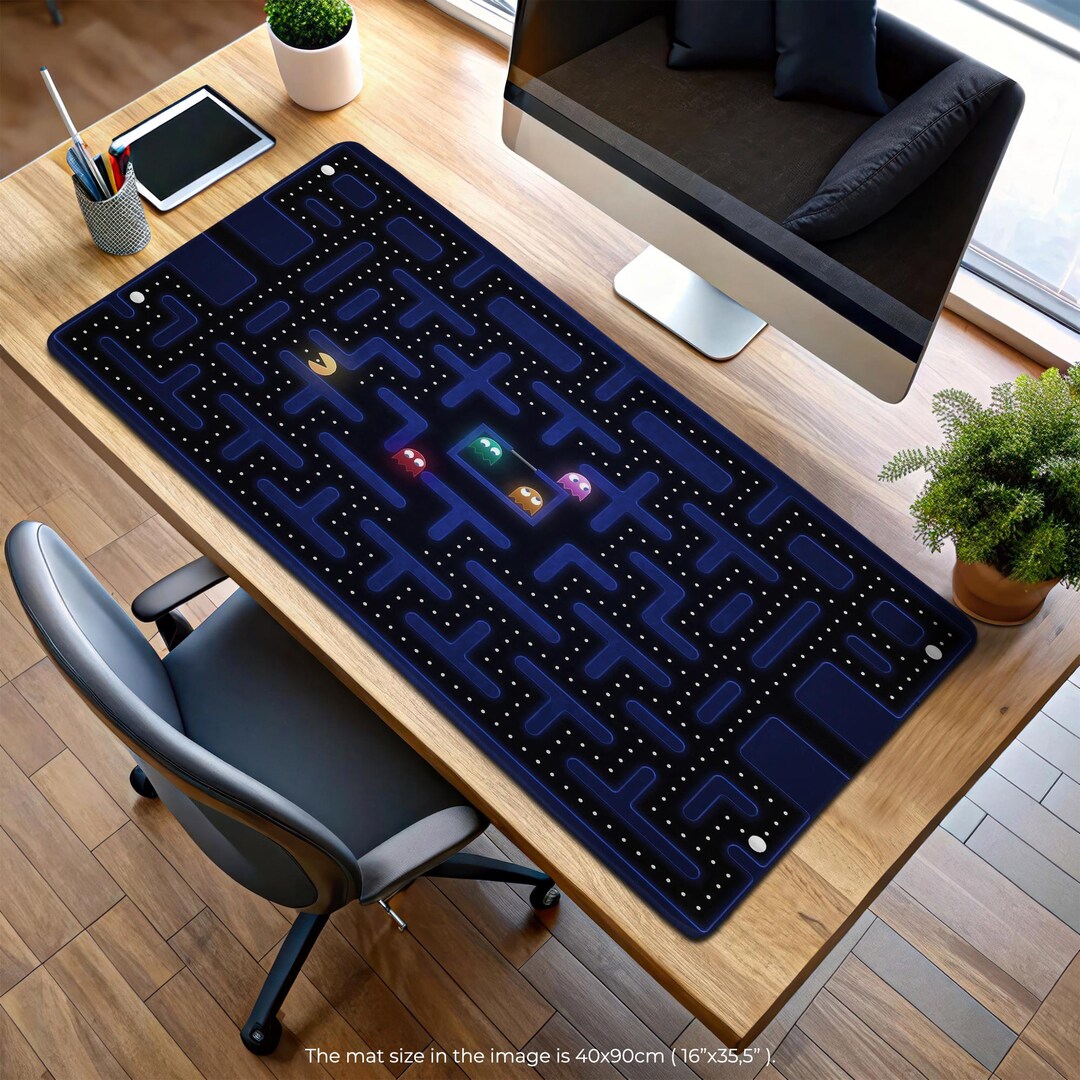 Pac-man Retro Gaming Mouse Pad, Arcade Classic Desk Mat, Ghost Chase ...