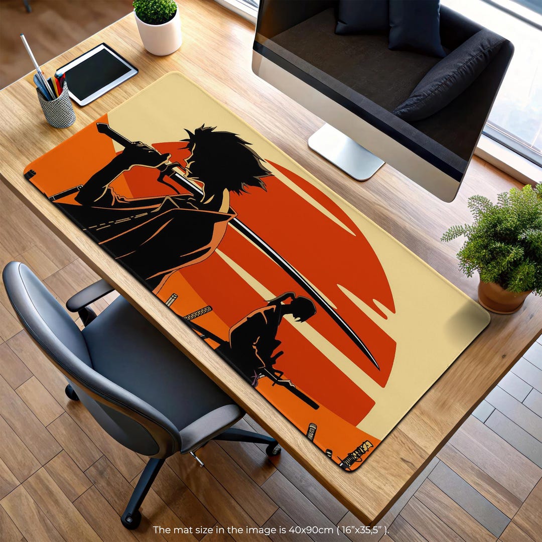 Samurai Champloo Gaming Mouse Pad, Mugen & Jin Desk Mat, Anime Samurai ...
