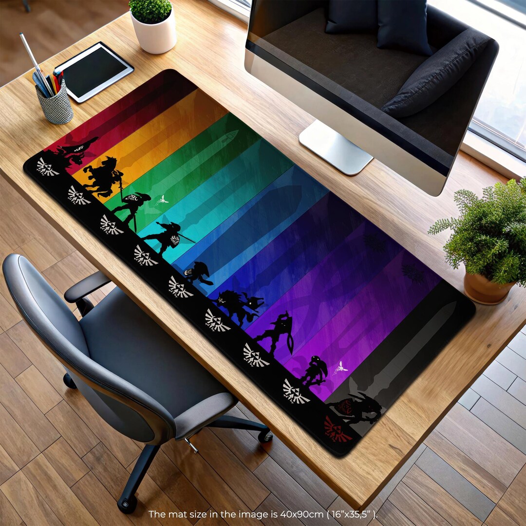 Zelda Rainbow Hero Evolution Gaming Mouse Pad, Hyrule Desk Mat, Fantasy ...