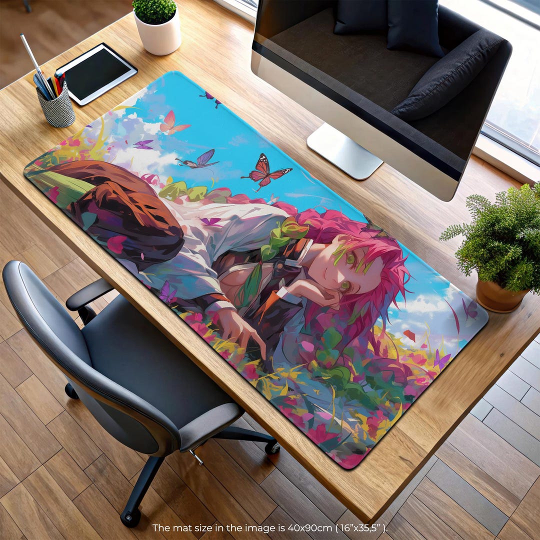 Mitsuri Kanroji Gaming Mouse Pad, Demon Slayer Love Hashira Desk Mat ...