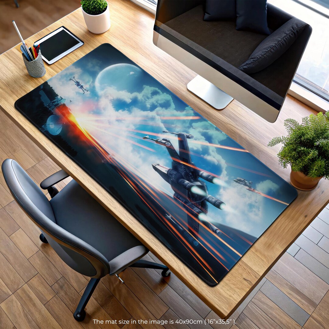 X-wing Space Battle Gaming Mouse Pad, Star Wars Rebel Alliance Desk Mat ...