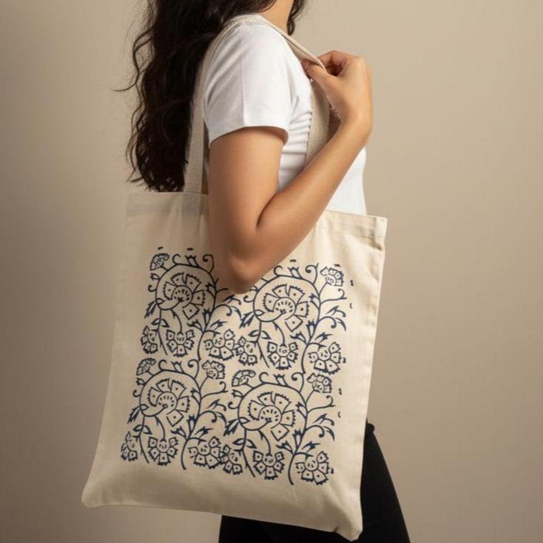 Handblock Printed Cotton Tote Bags | Eco-friendly Canvas Tote ...