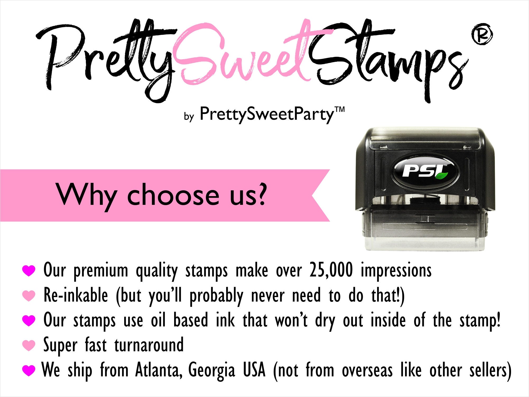 Pre Inked Return Address Stamp, Custom Self Ink Stamper or Personalized ...