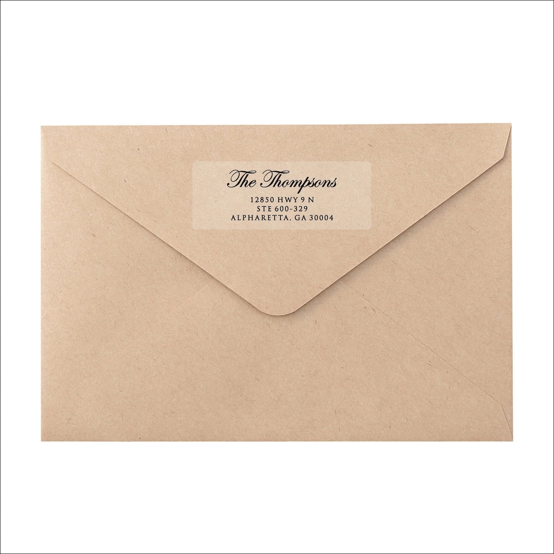 Frosted Clear Address Labels: Custom Edwardian Script Return Stickers ...