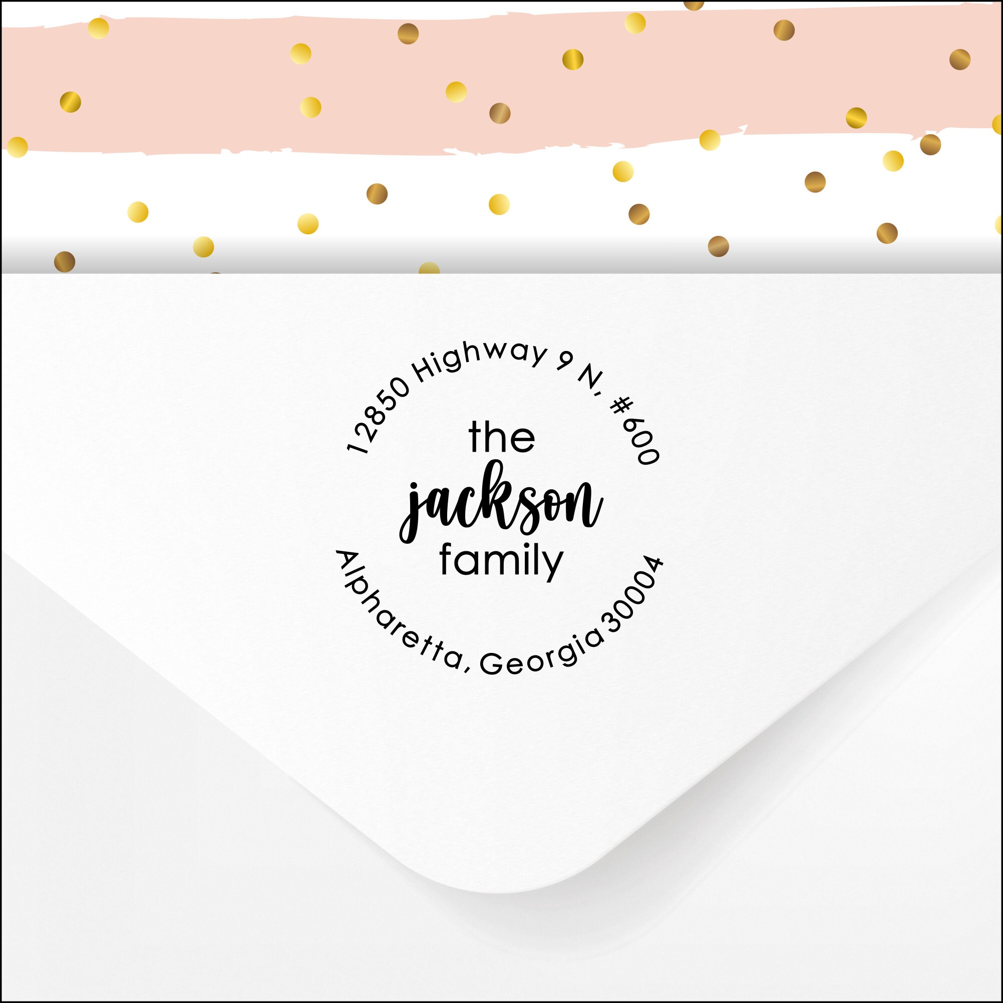 Address Stamp Self Inking, Round Design, Personalized Custom Return ...
