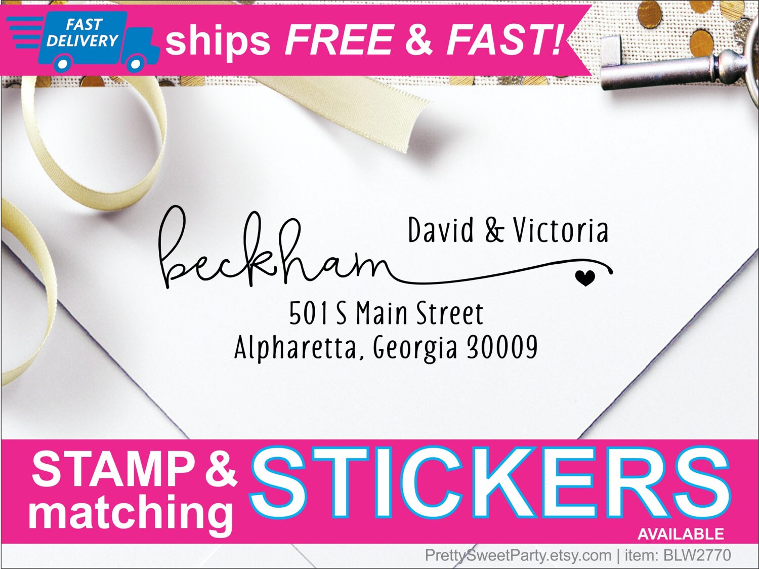 Address Stamp Self Inking or Custom Address Labels Unique | Etsy