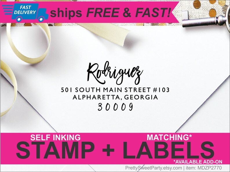 Self Inking Address Stamp or Return Address Labels - Etsy