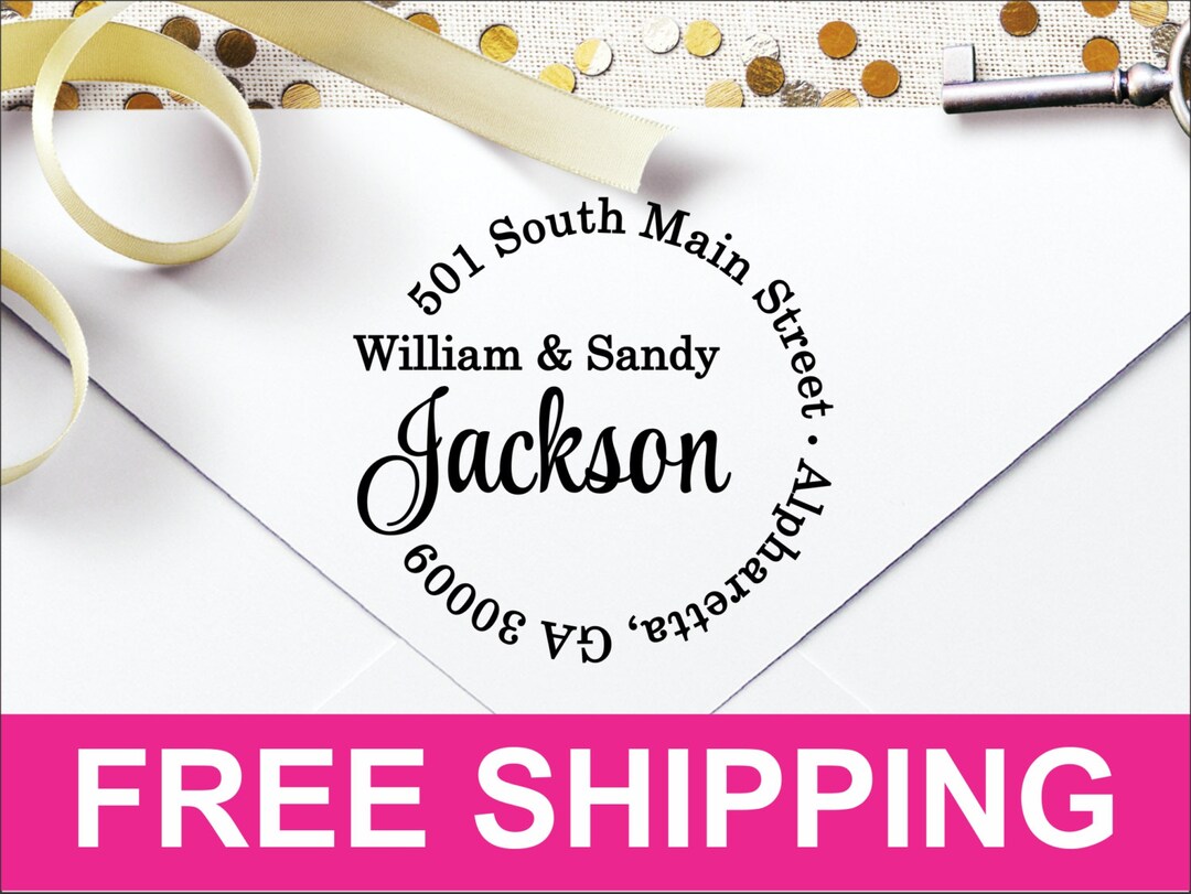 Personalized Self Inking Return Address Stamp: Round Custom Stamp - Etsy