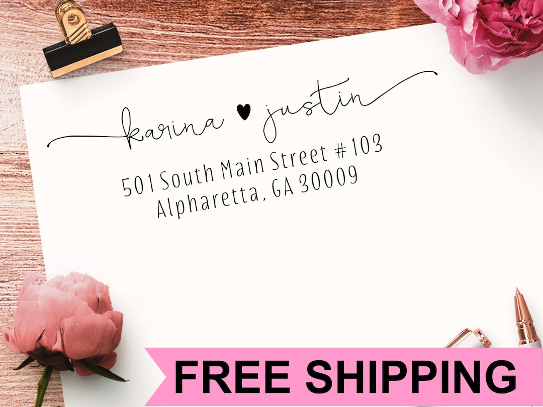 Return Address Stamp Self Ink, Custom Address Stamp, Wedding Stamp ...