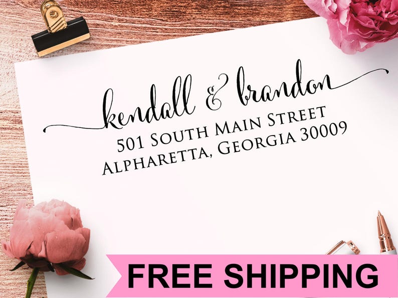Personalized Self Inking Return Address Stamp Calligraphy - Etsy