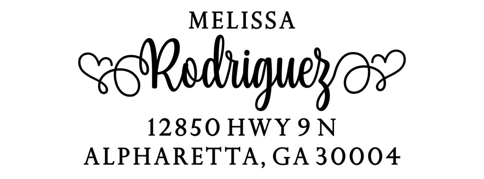 Calligraphy Heart Self-inking Address Stamp or Return Address Labels - Etsy