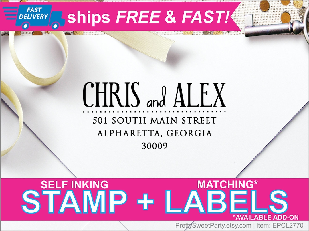 Return Address Stamp, Address Stamp, Custom Stamp, Stamp, Wedding ...