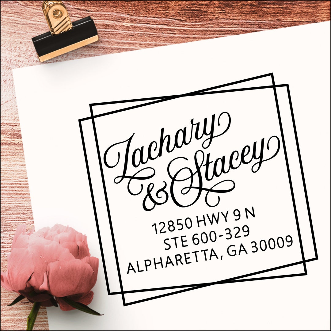 Self Inking RETURN ADDRESS STAMP, Personalized Custom Stamp, Square ...