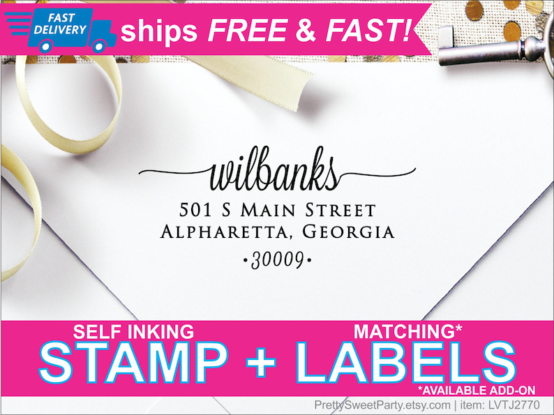 Personalized Custom Self Inking Return Address Stamp LVTJ2770 - Etsy Personalized Custom Self Inking Return Address Stamp LVTJ2770 - Etsy