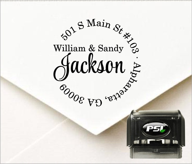 Stylish Personalized Self Inking Return Address Stamp Round - Etsy