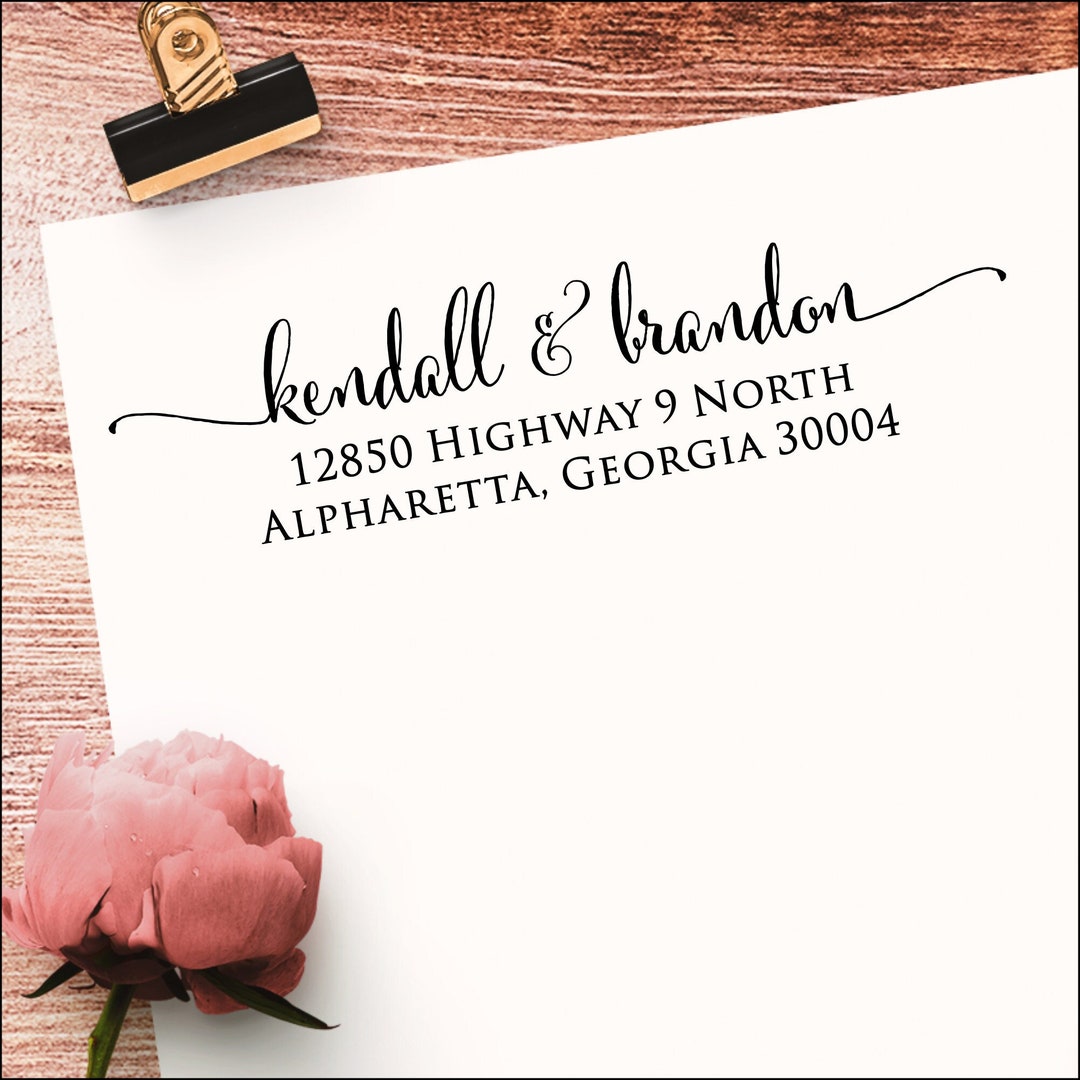 Custom Calligraphy Return Address Stamp Self Inking, Personalized ...